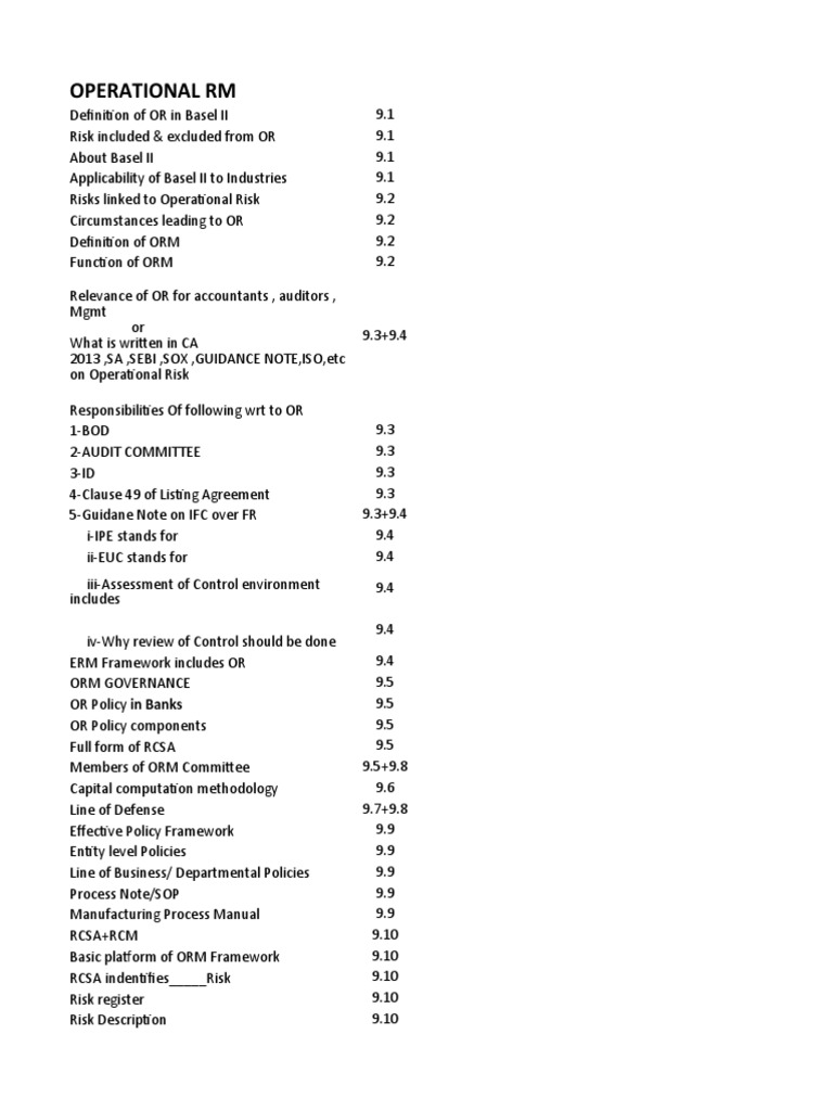 RM Index | PDF | Risk | Operational Risk