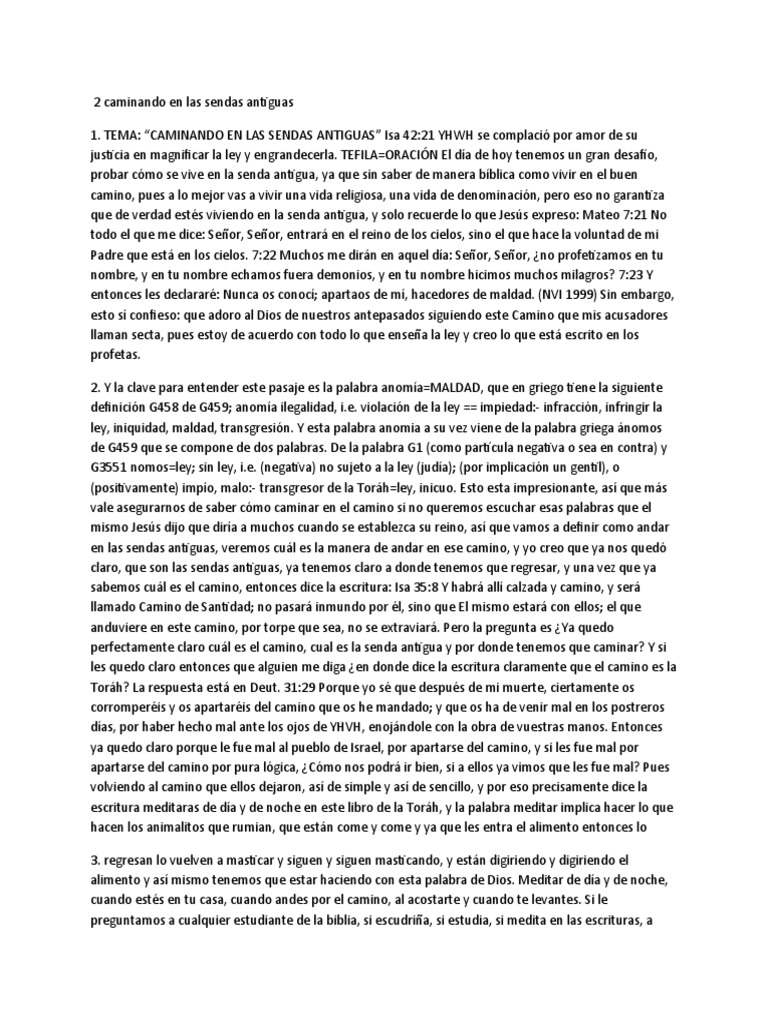 Caminando en las Sendas Antiguas | PDF | Creencia religiosa y doctrina