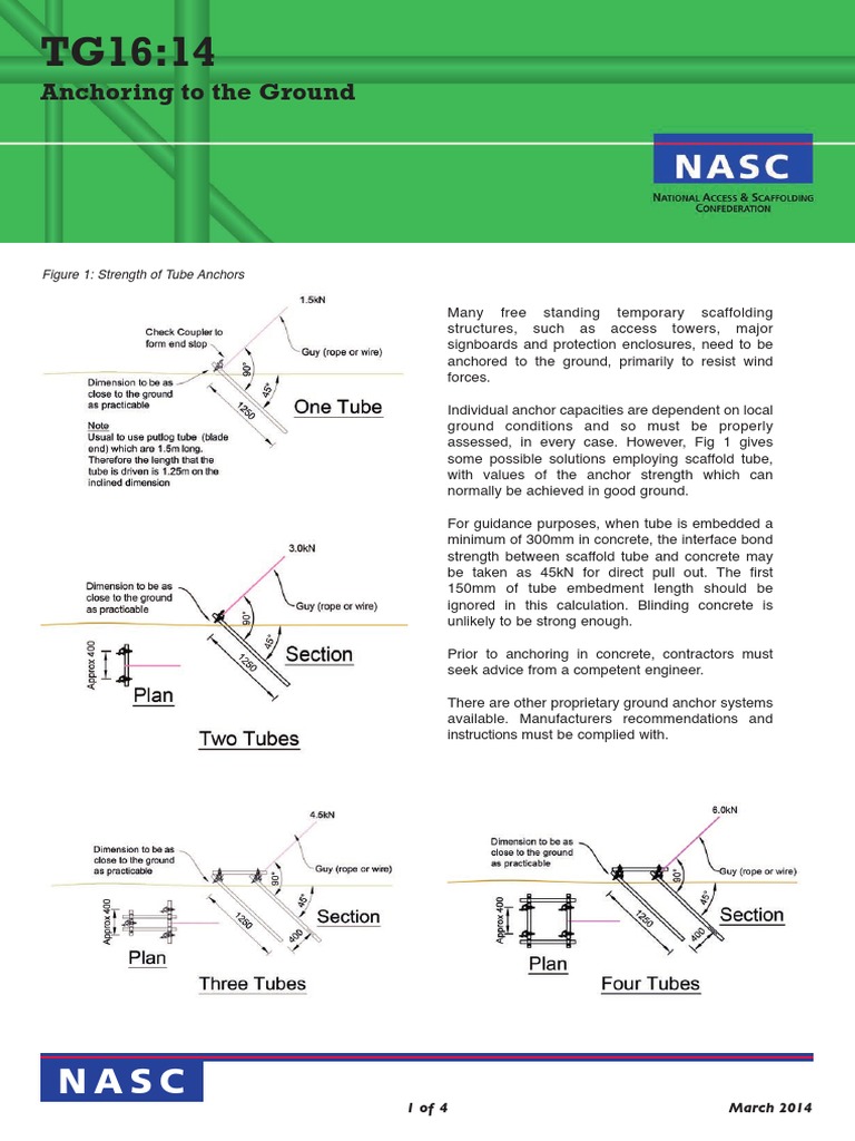 TG16 - 14 Anchoring To The Ground | PDF | Anchor | Scaffolding