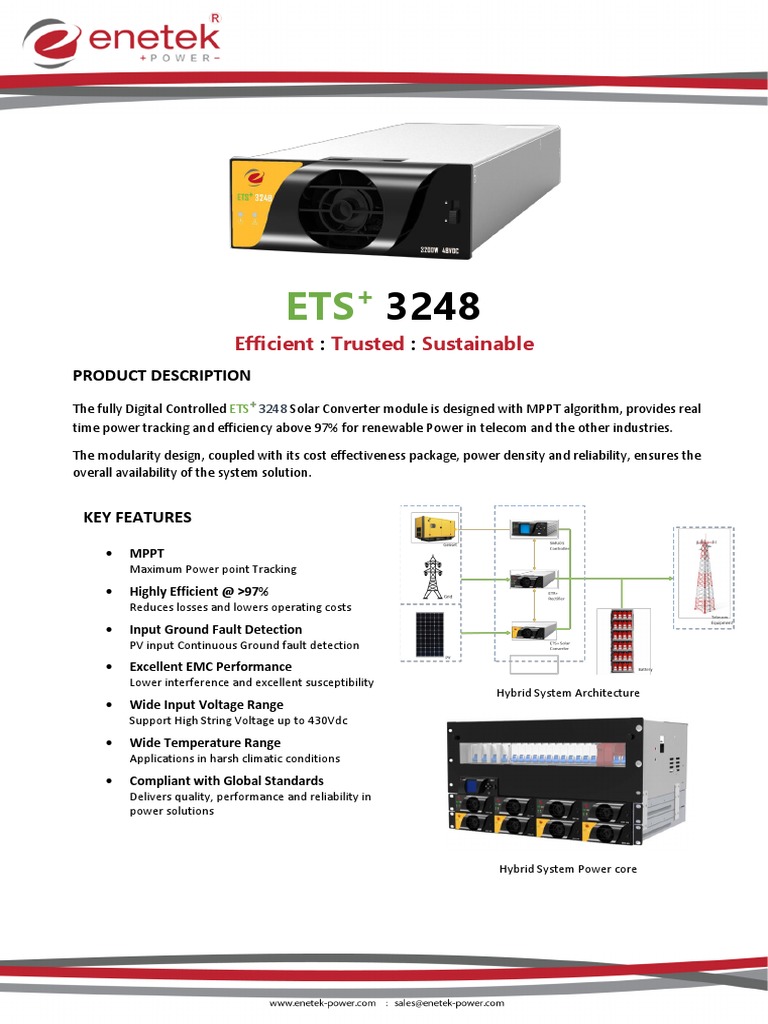 ETS+3248 (3200W) Solar Converter Module Rev01 | PDF | Physical ...