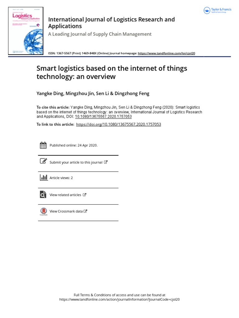 Smart Logistics Based On The Internet of Things Technology | PDF ...