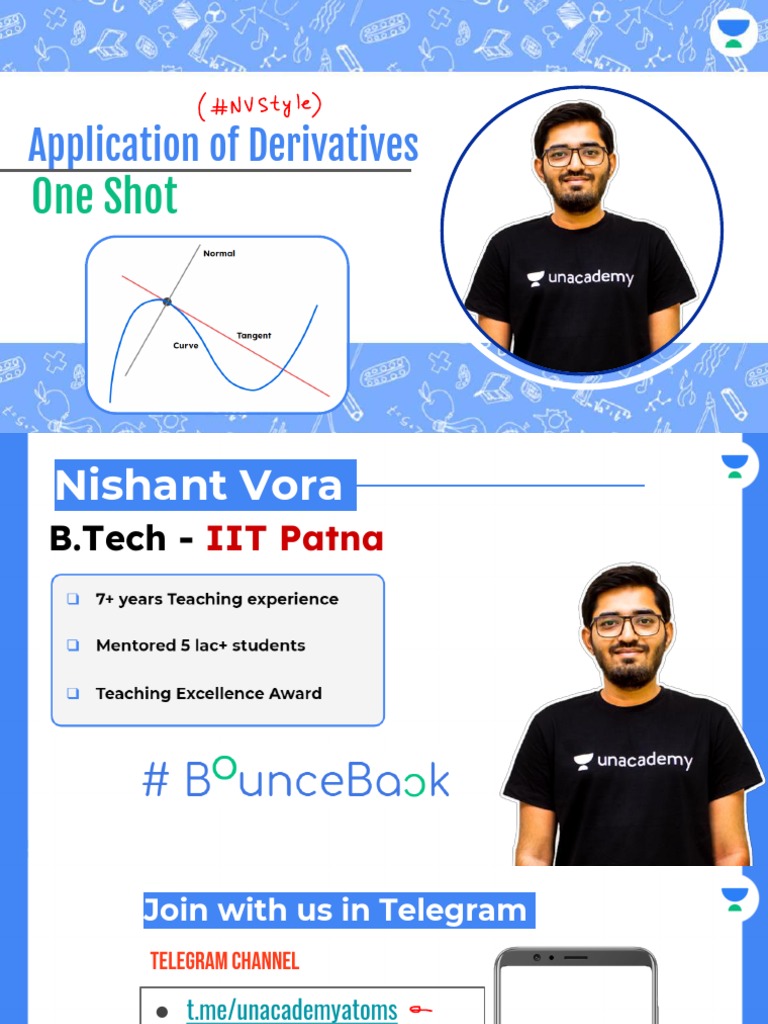 Application of Derivatives (Bounce Back) | PDF | Maxima And Minima ...