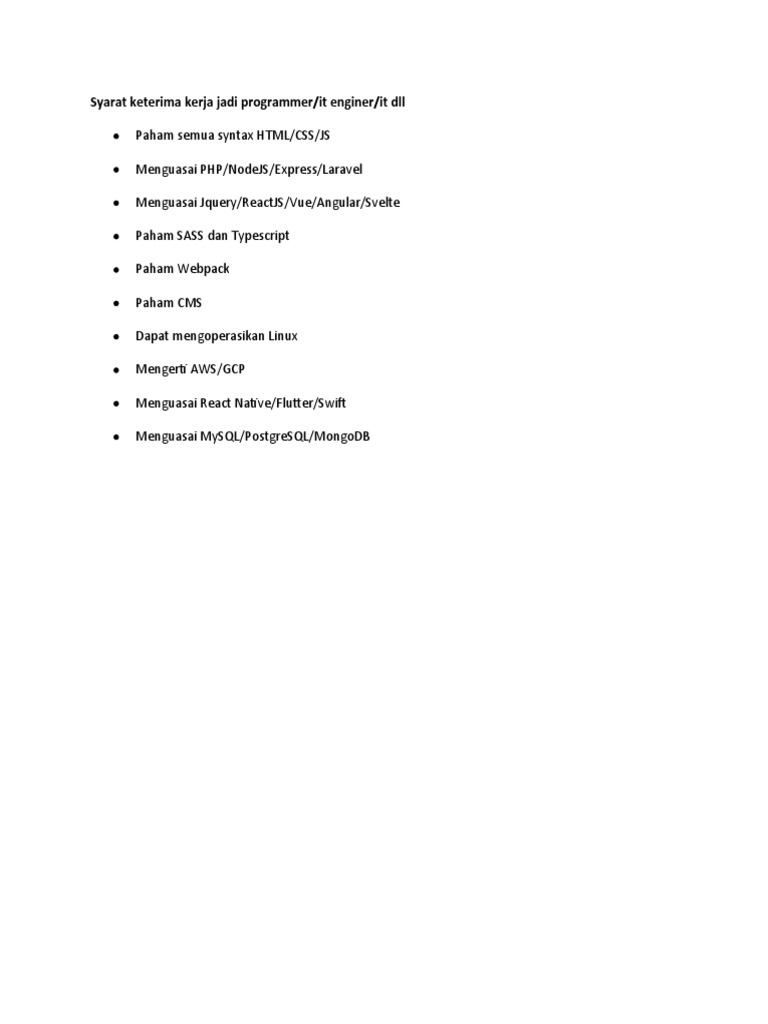 Syarat Keterima Kerja Jadi Programmer | PDF | Komputer