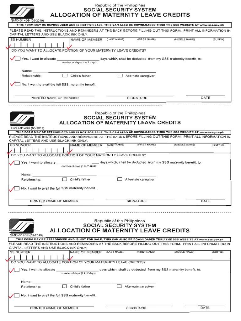 SSS Leave Allocation Form | PDF