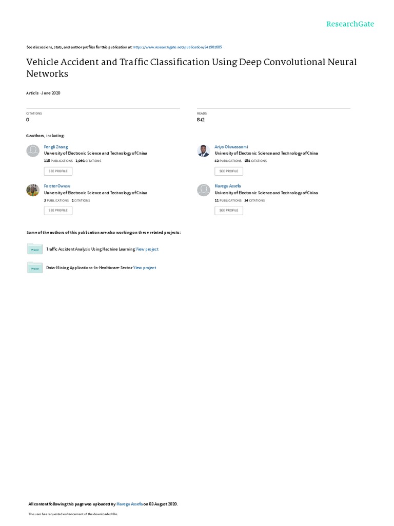 Vehicle Accidentand Traffic Classification Using Deep Convolutional Neural Networks | PDF | Deep ...
