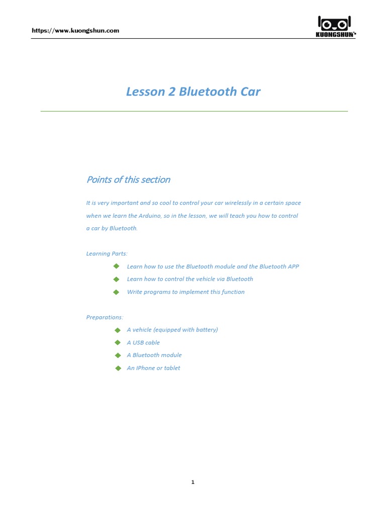 Lesson 2 Bluetooth Car | PDF | Bluetooth | Electricity