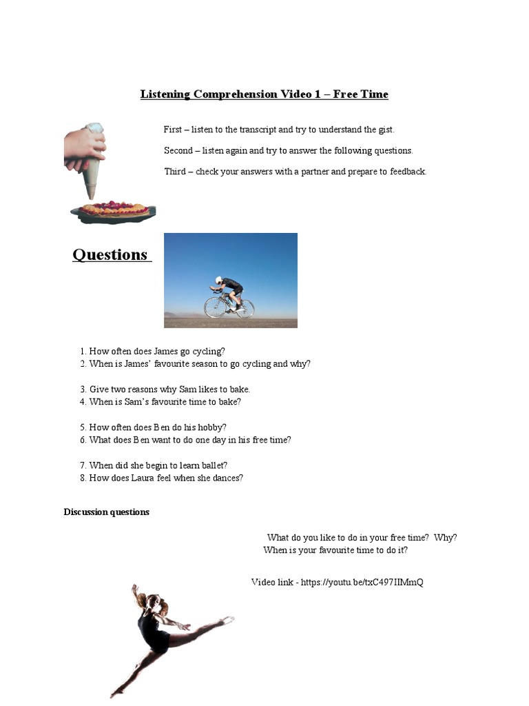 Listening Comprehension Free Time - 147373 | PDF | Language Arts ...