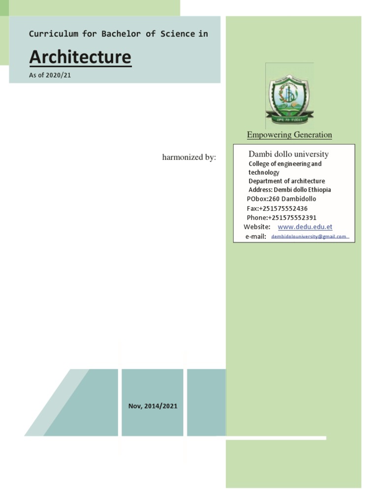 DaDU ARCHITECTURE CURRICULUM Nov 24, 2021 | PDF | Bachelor's Degree ...