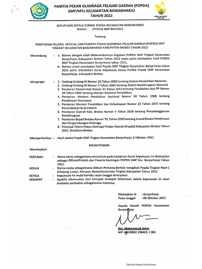SK POPDA SMP-MTs BJH 22 | PDF