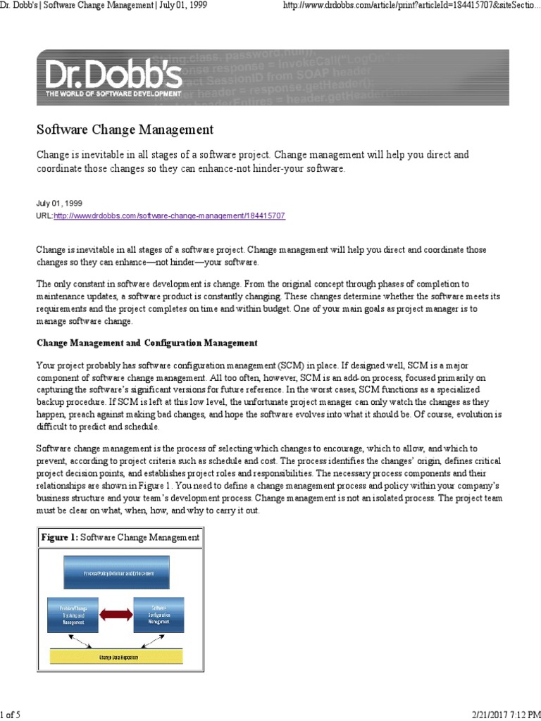 Change Management and Configuration Management | PDF | Version Control ...