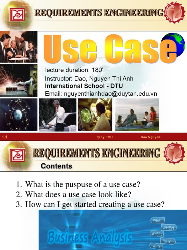 CMU-SE 214 Requirements Engineering - 2022S - Lecture Slides-7 | PDF | Use Case | Personal ...