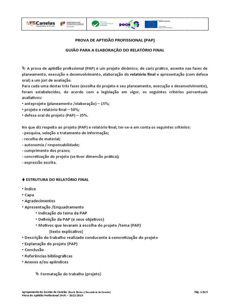 Guião Pap | PDF | Bibliografia | Teoria