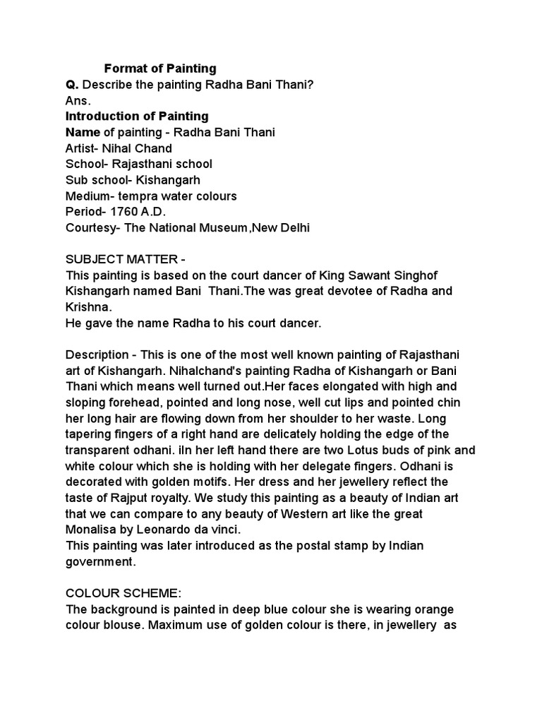 Format of Painting | PDF