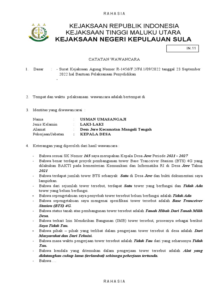 Tower Bts Desa Jere | PDF