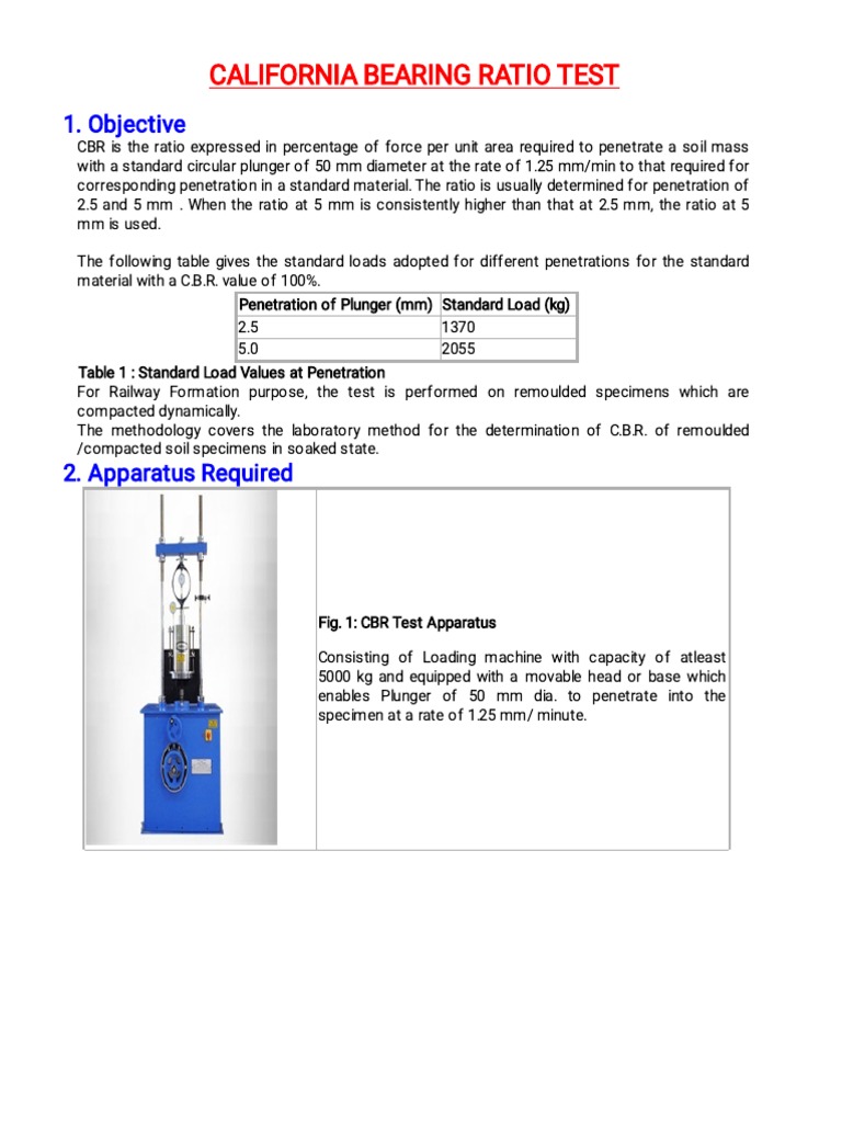 CBR Procedure | PDF | Civil Engineering