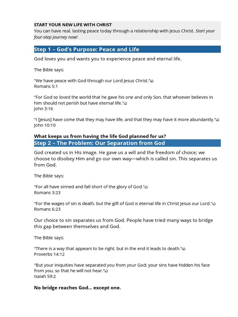 Start Your New Life With Christ | PDF | Jesus | Eternal Life (Christianity)