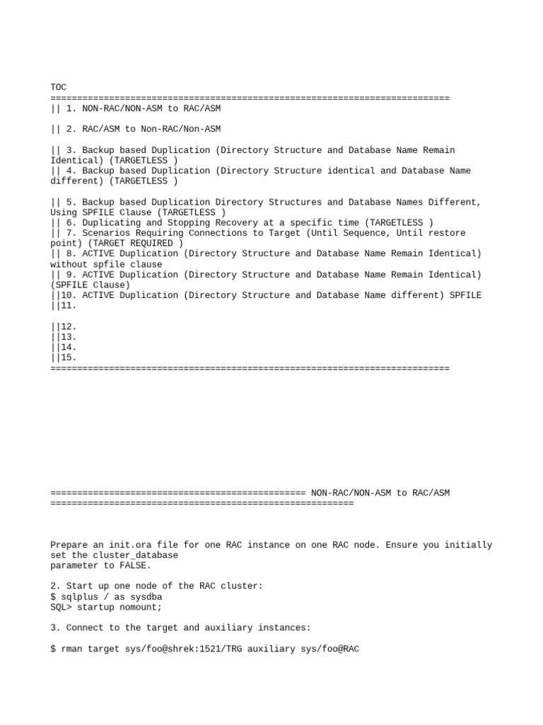 RAC Duplication | PDF | Backup | Computer File