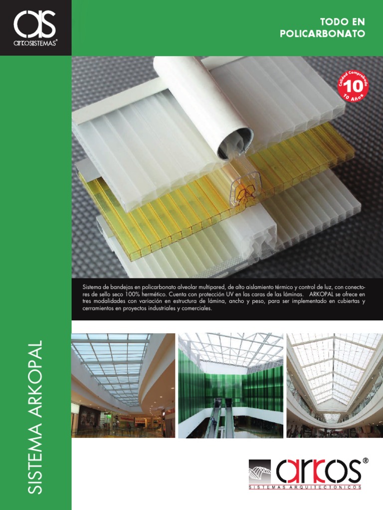 Sistema Arkopal: Cubiertas y Fachadas | PDF | Ultravioleta | Aluminio