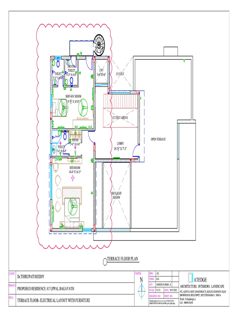 Terrace Floor - Electrical Layout With Furniture | PDF