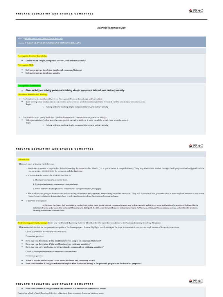 Adaptive Teaching Guide (ATG) Revised Output | PDF | Interest ...