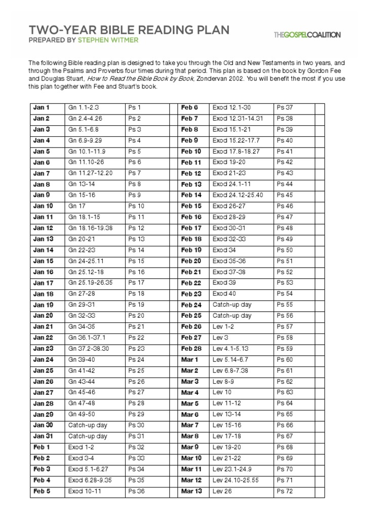 Two-Year Bible Reading Plan | PDF | Bible | Religious Texts