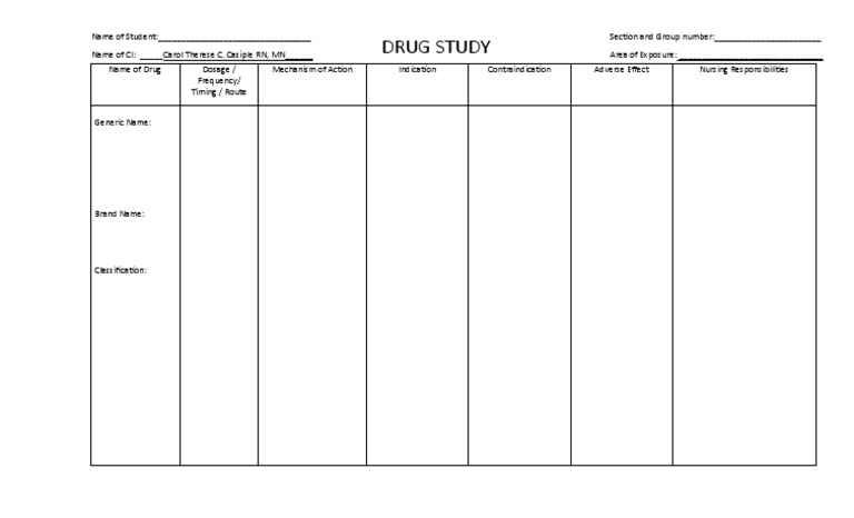 Drug Study Format | PDF