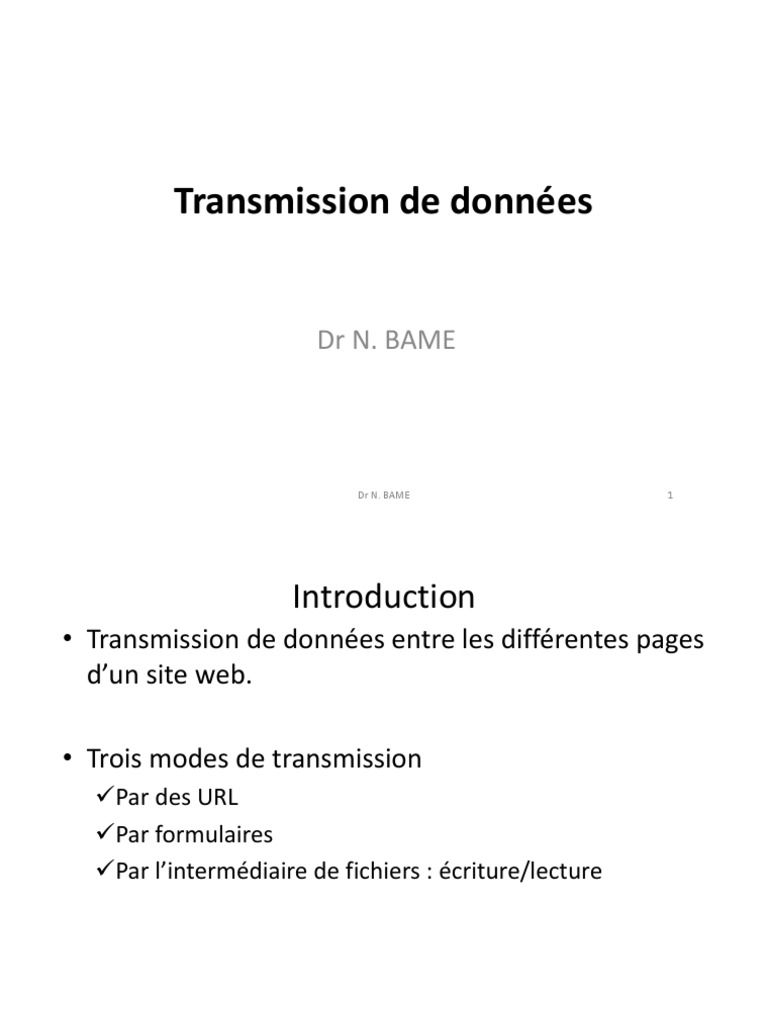 Chap3-Transmission de Données | PDF | Fichier informatique | Protocole de transfert hypertexte