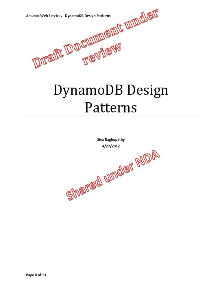 DynamoDB Design Patterns | PDF | Database Index | Data Management