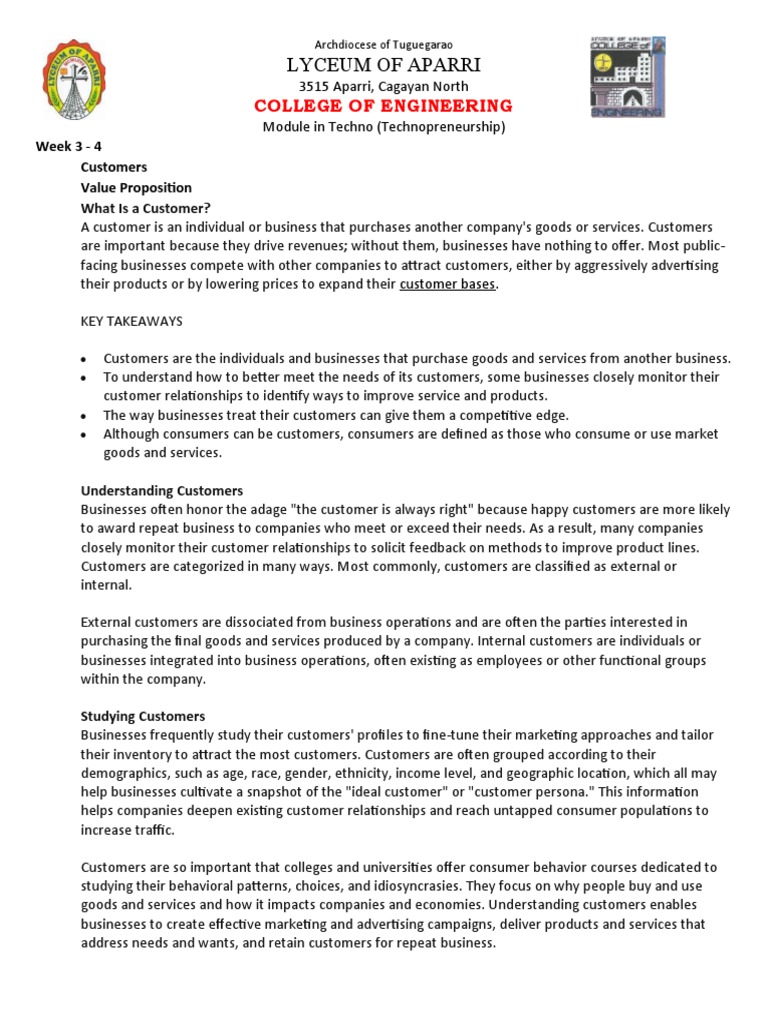 Module in Techno Week 3 4 | PDF | Brand | Customer