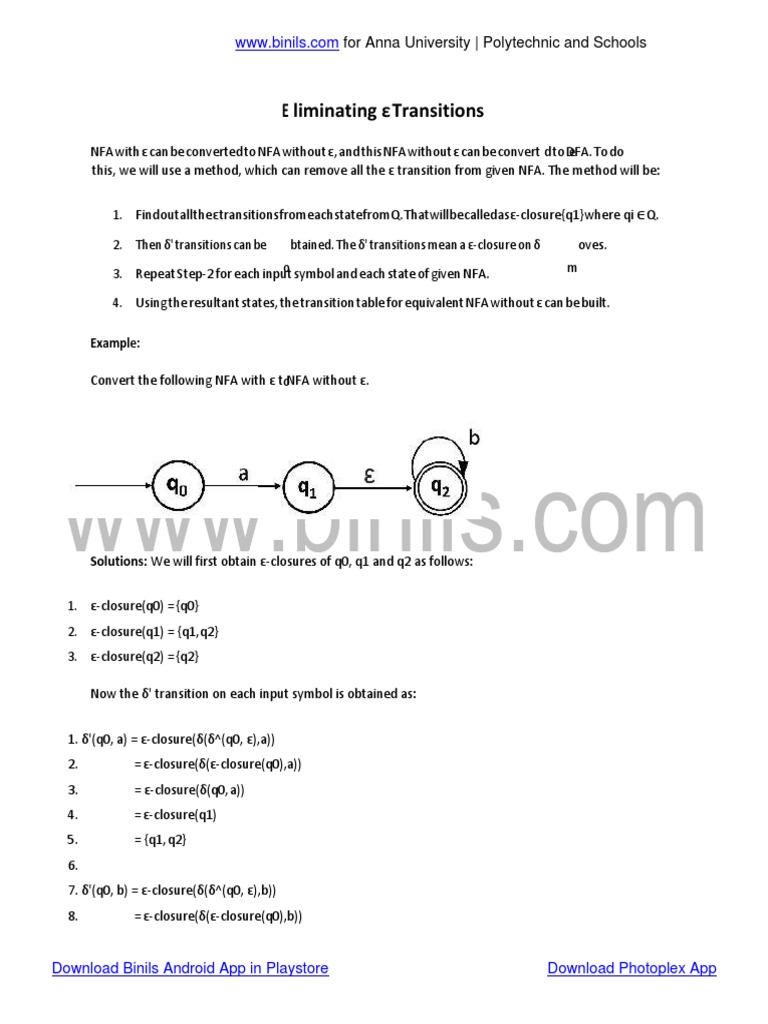 Cs8602 Unit 1 Eliminating Transitions | PDF | Parsing | Compiler Cs8602 Unit 1 Eliminating Transitions | PDF | Parsing | Compiler