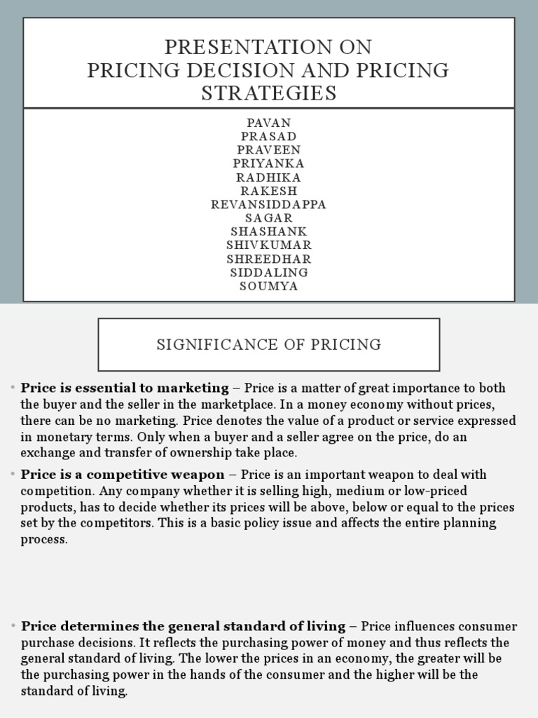 Understanding Market Prices in Pricing Strategies | PDF | Pricing ...