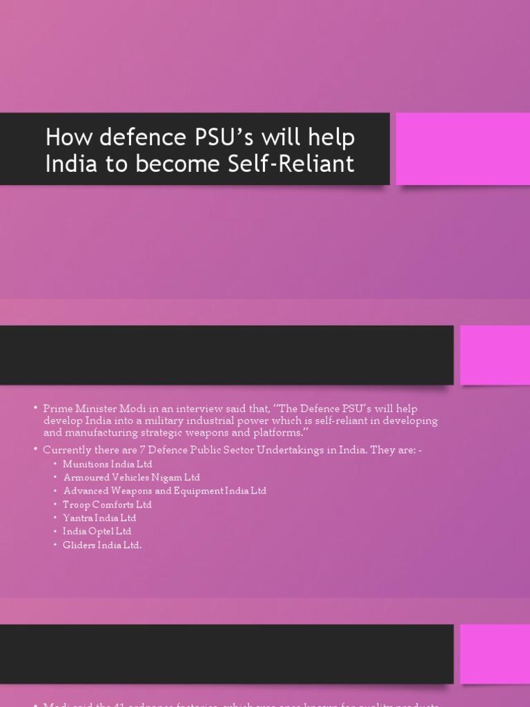 How Defence PSU's Will Help India To Become | PDF