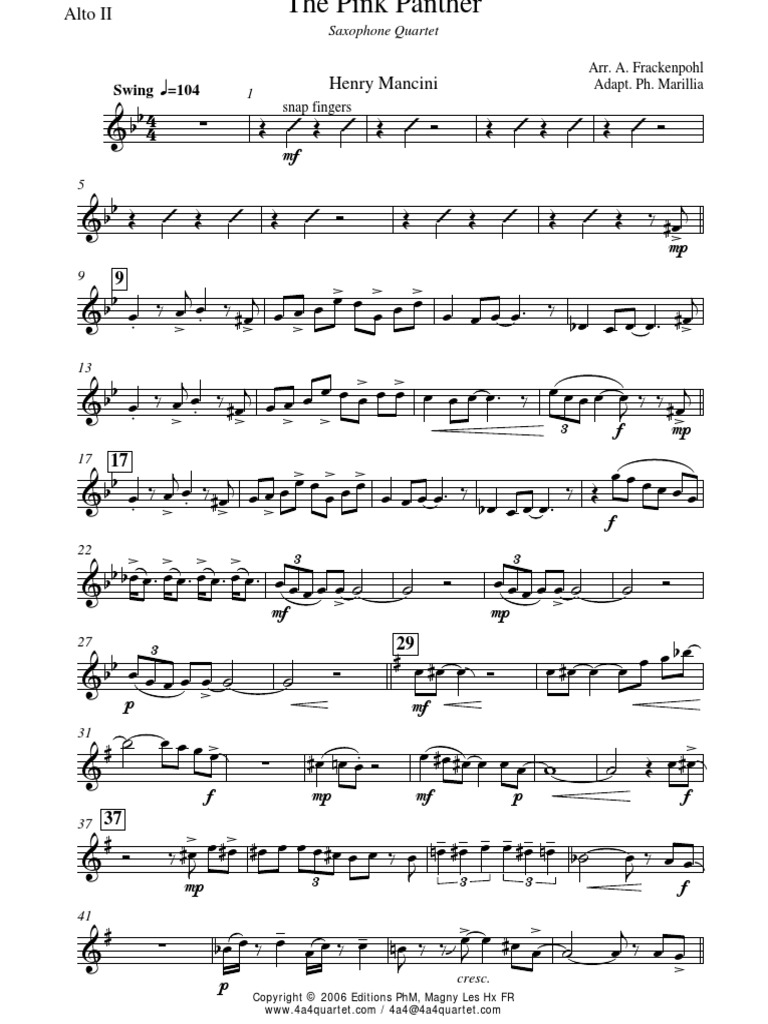 Alto II | PDF | Alto Saxophone | Classical Music Groups
