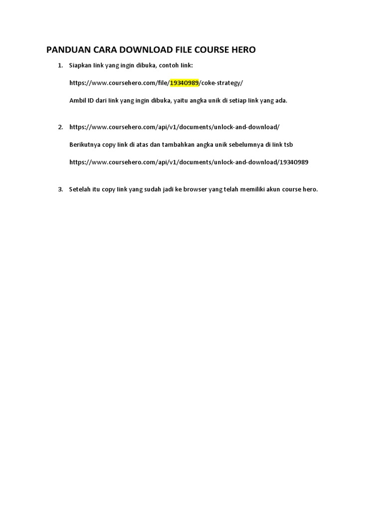 Cara Download File di Course Hero | PDF | Komputer | Teknologi & Rekayasa