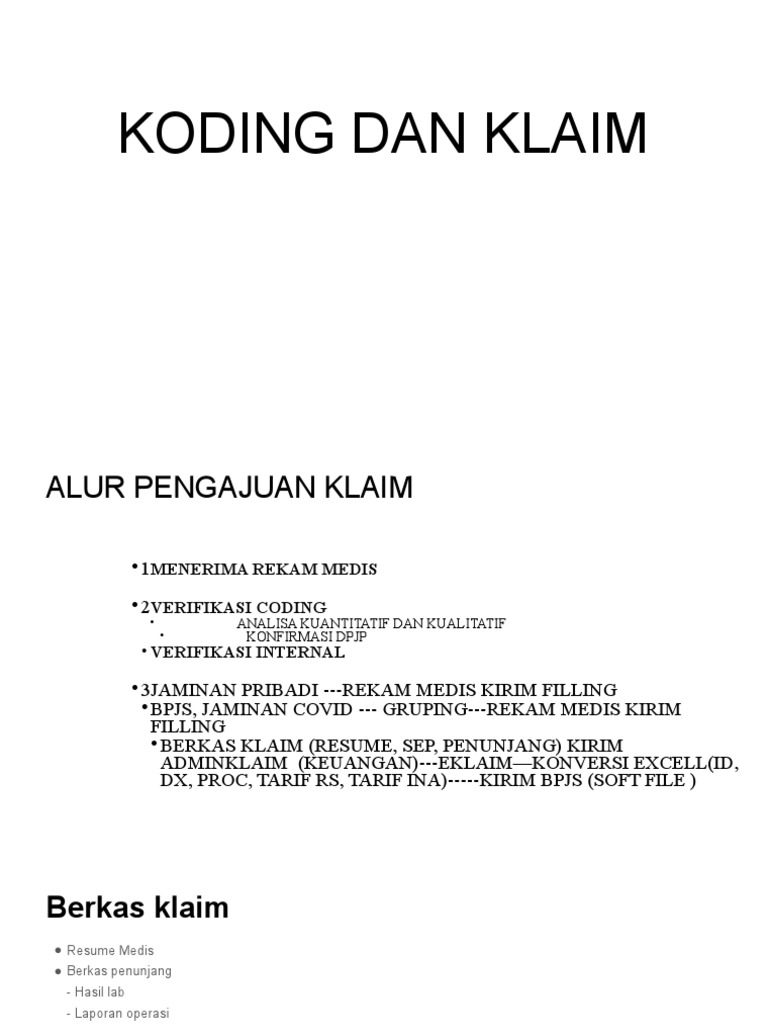 Koding Dan Klaim | PDF