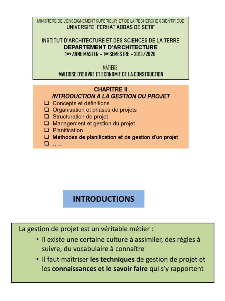 Introduction A La Gestion Du Projet | PDF | Gestion de projet ...