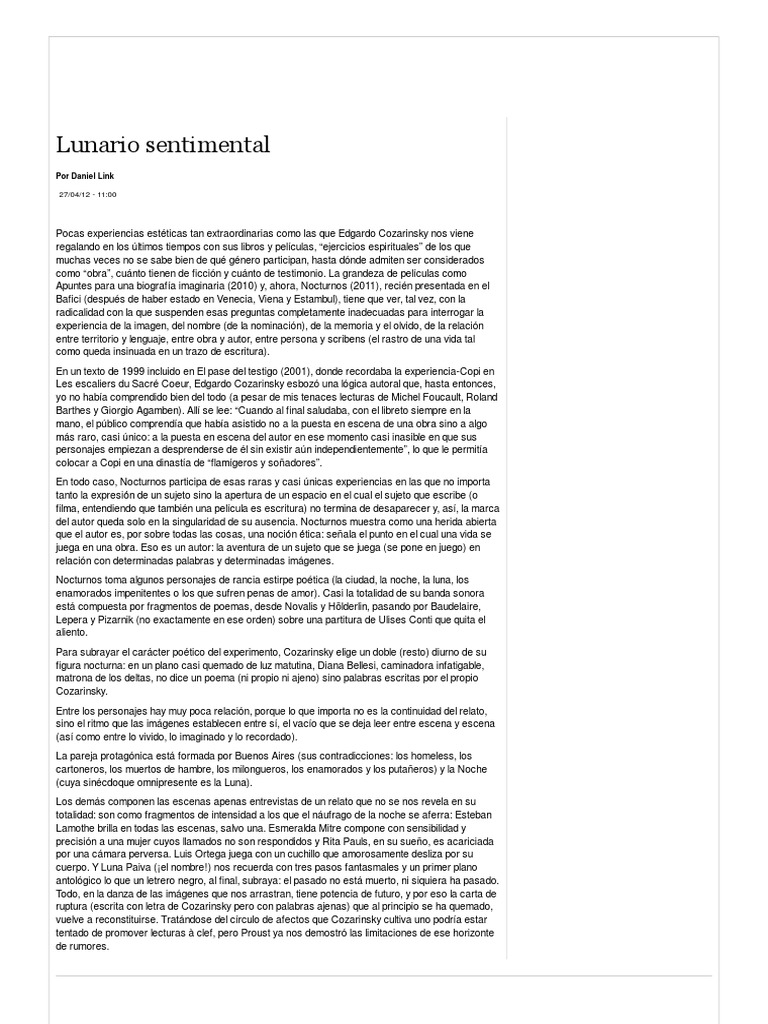 Lunario Sentimental | PDF | Arte | Poesía