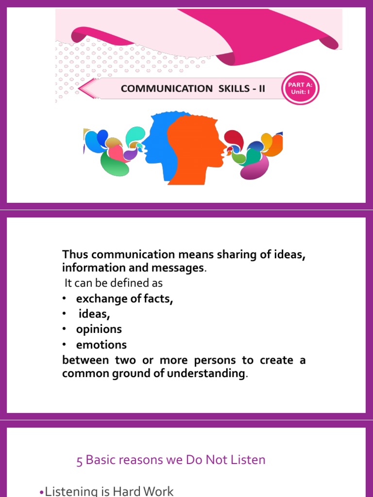 Class X Part A Unit 1 CommunicationII IT 402 | PDF | Communication | Nonverbal Communication