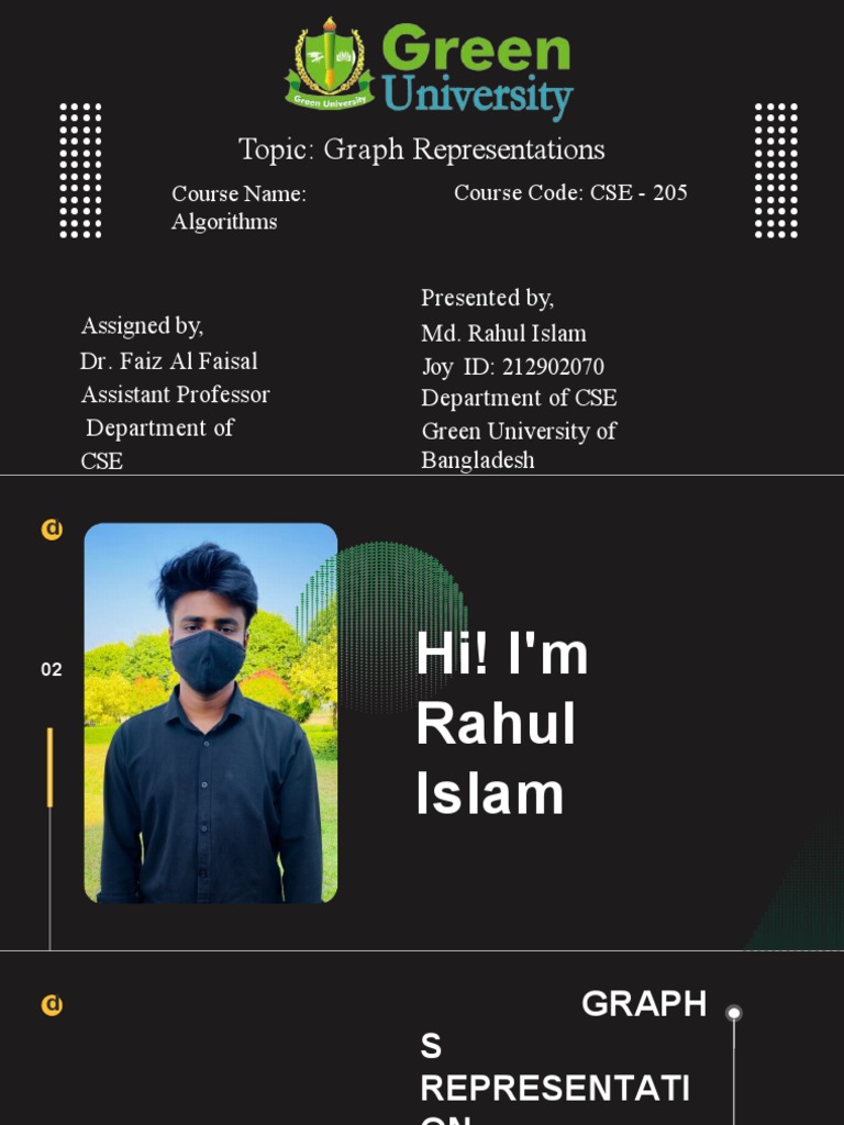 Graph Representation Presentation - CSE 205 | PDF | Mathematical Relations | Algorithms And Data ...