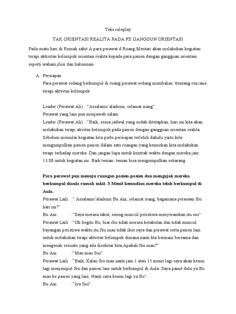 Teks Roleplay Kep Jiwa | PDF