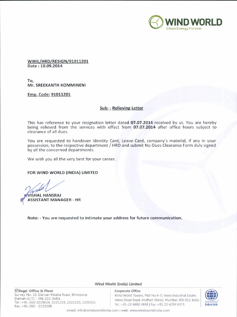 7.exp Certificate .Wind World India LTD (Formerly Enercon India LTD ...