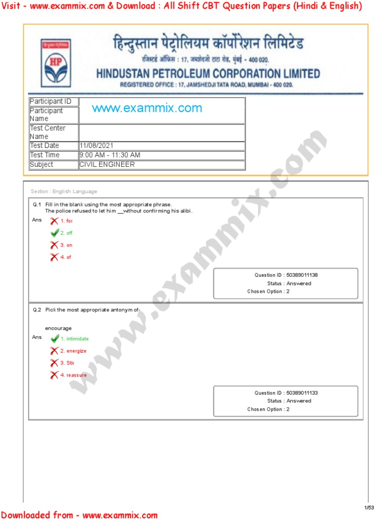 All Shift CBT Question Papers (English): A Comprehensive Collection of ...