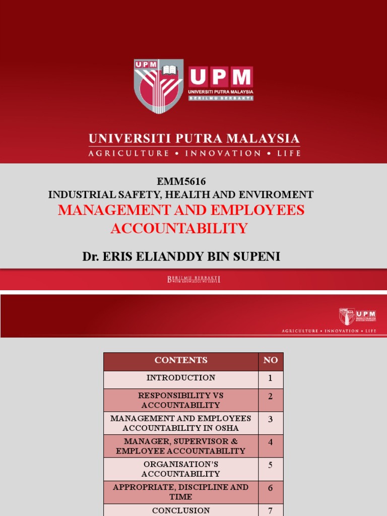 Module 3 Management Accountability | PDF | Occupational Safety And ...