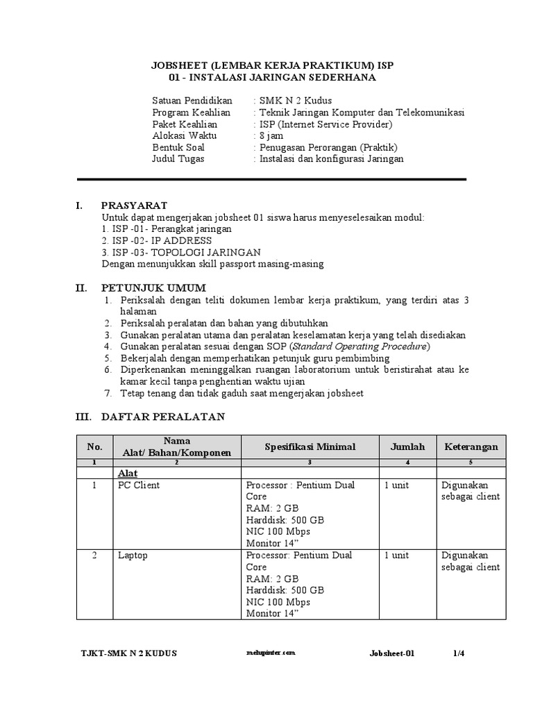 Isp Jobsheet 01 | PDF