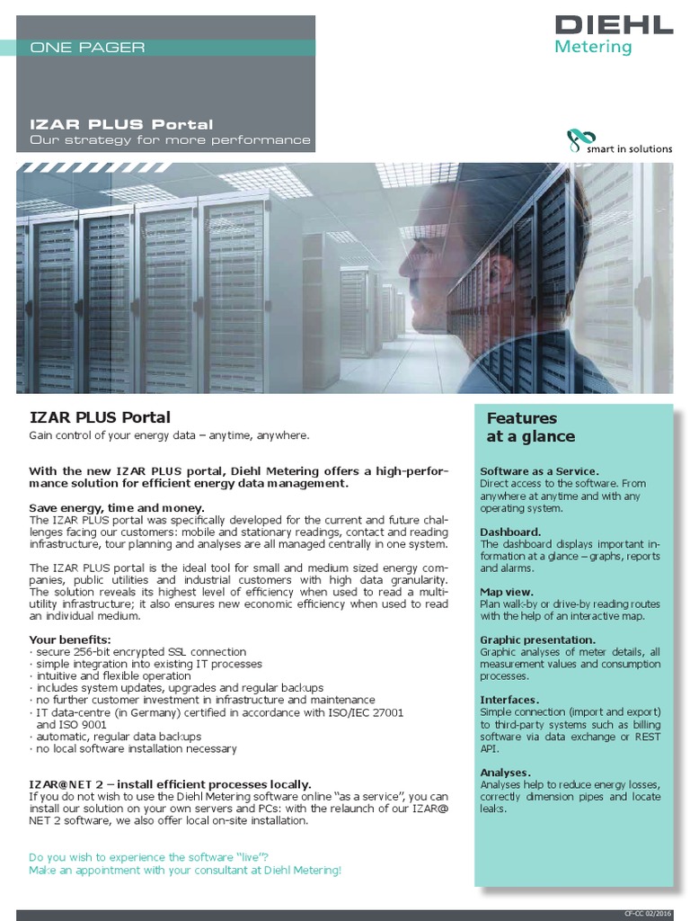 One Pager IZAR PLUS Portal en | PDF | Data Center | Software