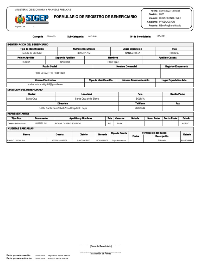 Registro SIGEP | PDF