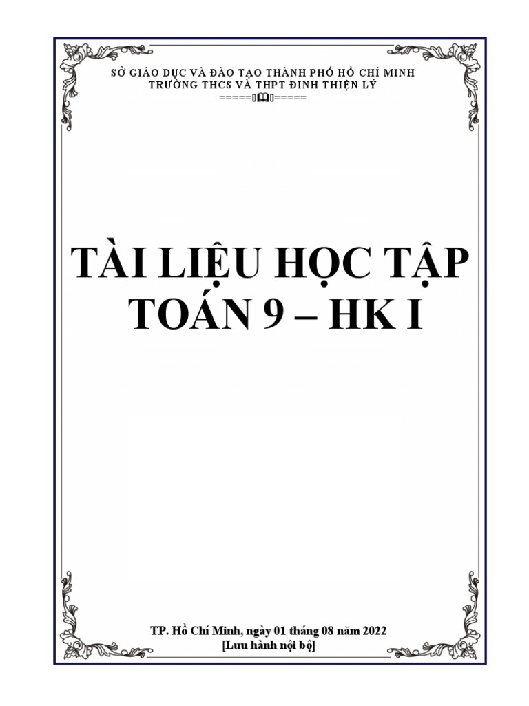 Tai Lieu Hoc Tap Toan 9 Hk1 + Hk2 Ver2 | PDF