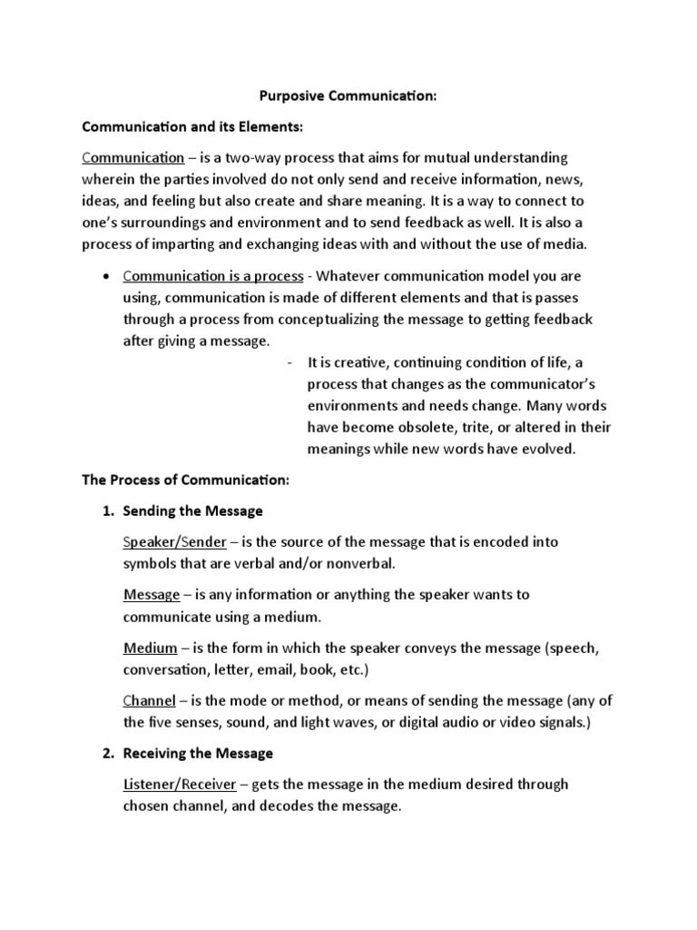 Purposive Communication Reviewer | PDF | Communication | Nonverbal ...