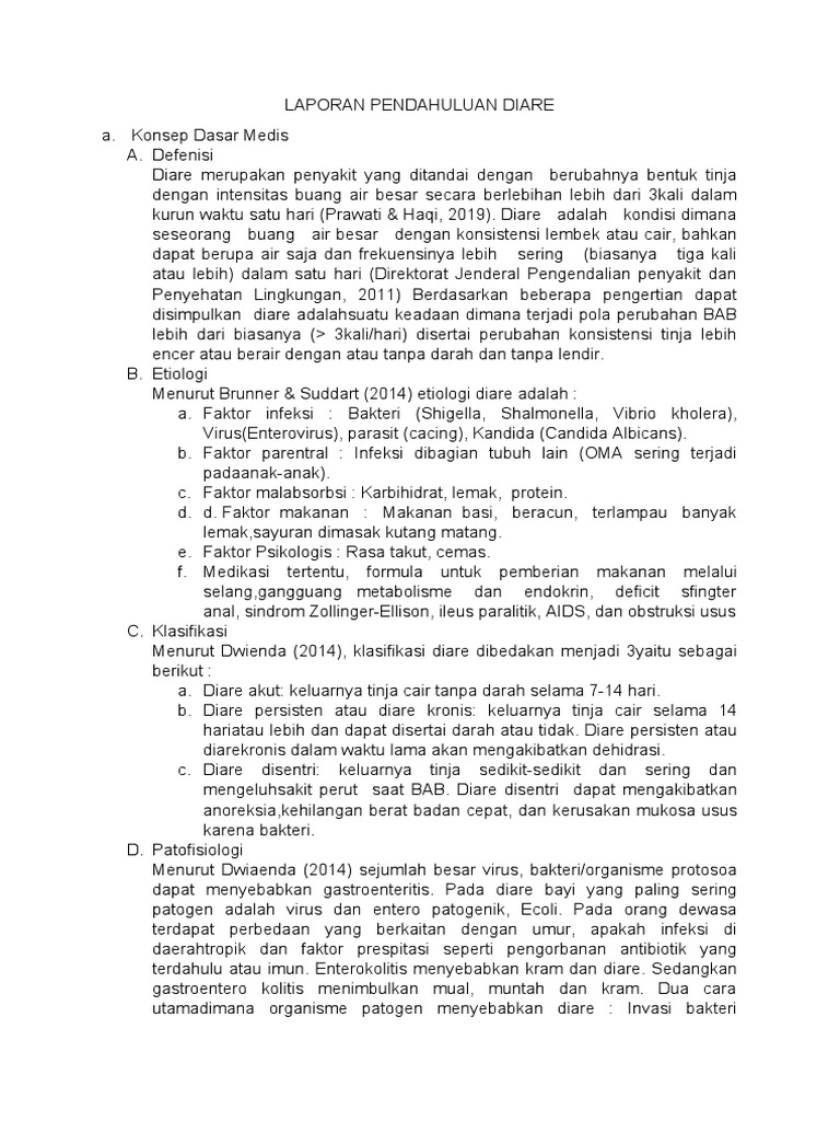 Laporan Pendahuluan Diare | PDF