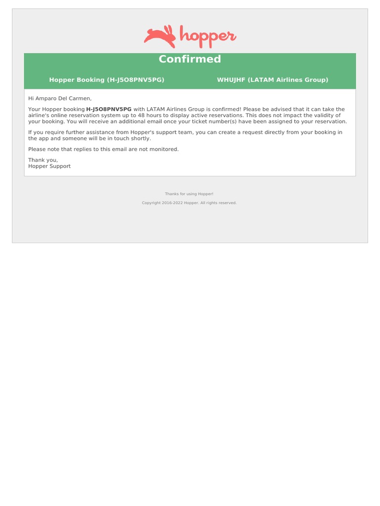 Booking Confirmation | PDF